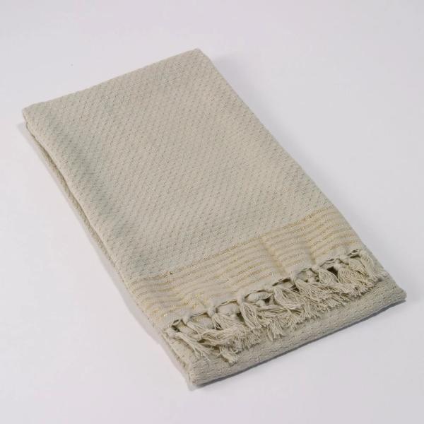Gold Stripe Fringe Hand Towel – Design in Stitches